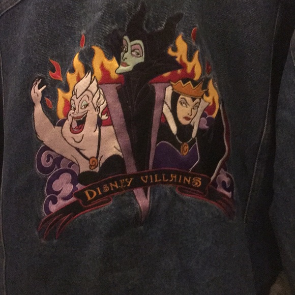Disney | Jackets & Coats | Embroidered Disney Villain Denim Jacket ...